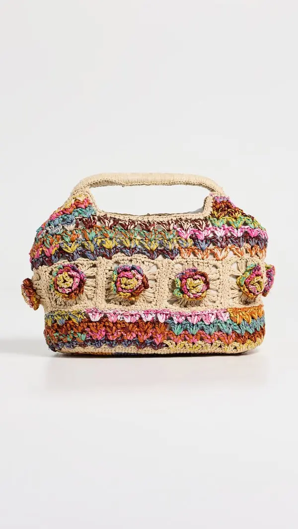 BTB LOS ANGELES Hazel Clutch With Floral Accents