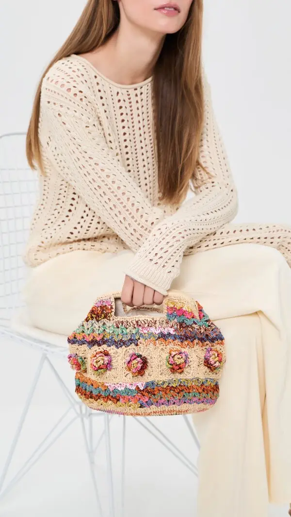 BTB LOS ANGELES Hazel Clutch With Floral Accents