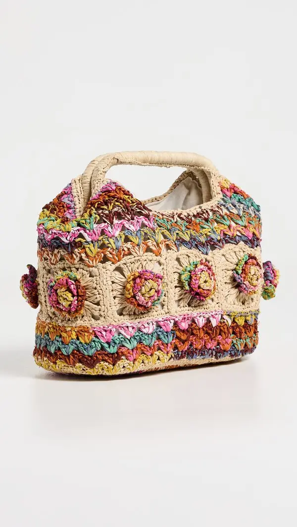 BTB LOS ANGELES Hazel Clutch With Floral Accents