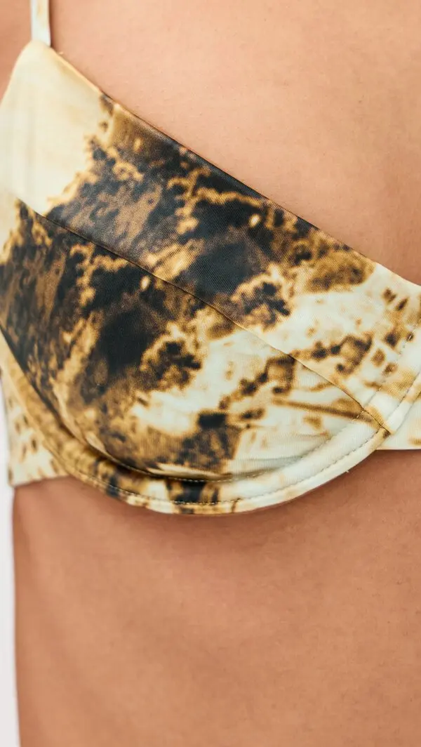 Staud Caroline Bikini Top Abstract Print