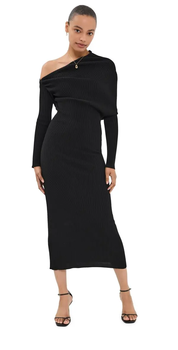 Altuzarra Berrigan Dress One Shoulder Ribbed Knit Maxi