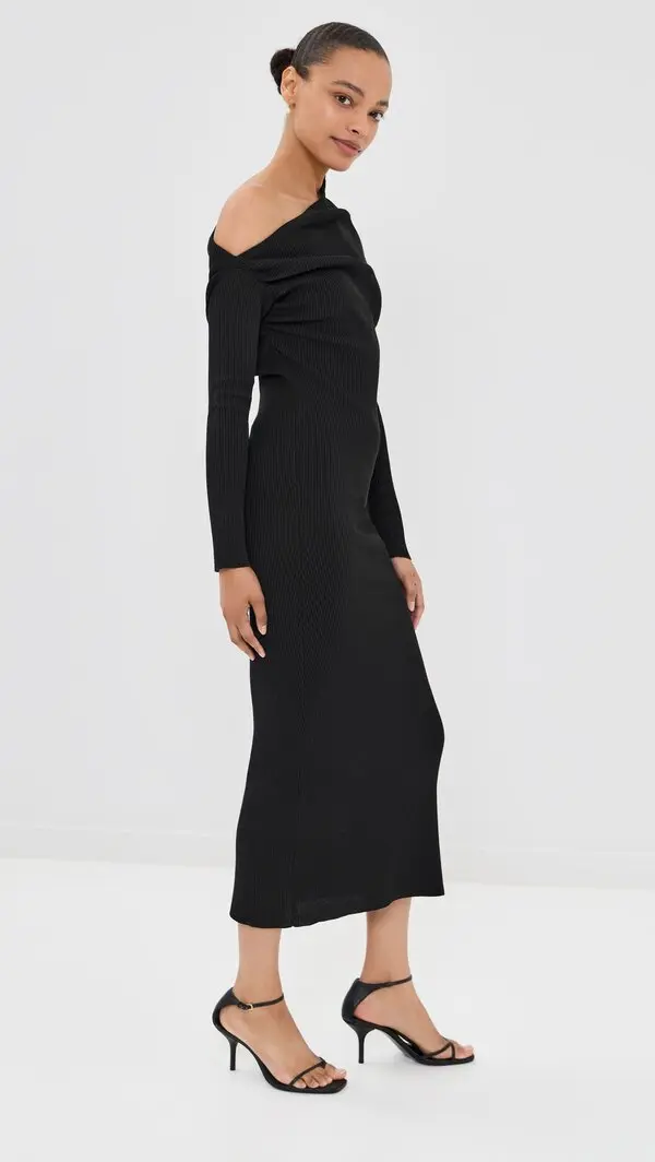 Altuzarra Berrigan Dress One Shoulder Ribbed Knit Maxi