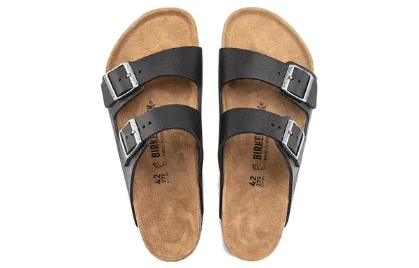BIRKENSTOCK Arizona Grip Leather Sandals - Black