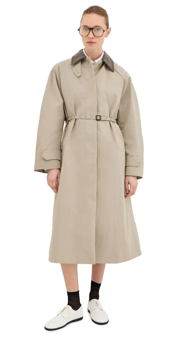 Acne Studios Belted Trench Coat - Khaki Grey