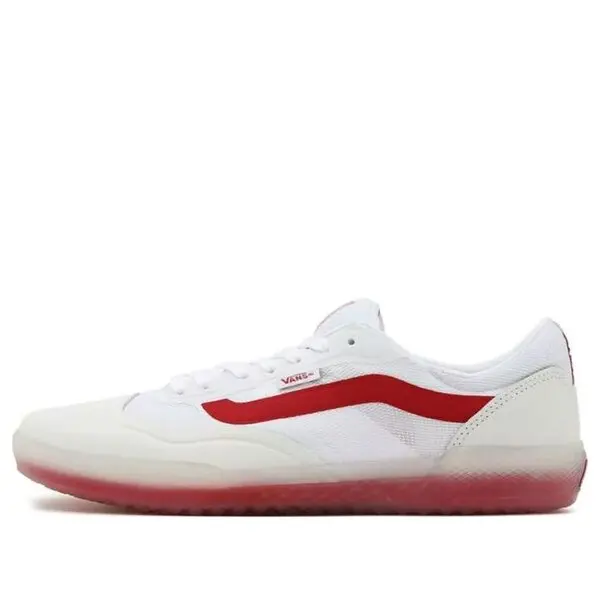 VANS Ave Pro Sport Leather Low Top Sneakers - White/red