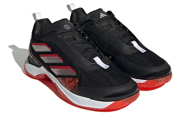 Adidas Avacourt Clay Court Athletic Sneakers - Black/red