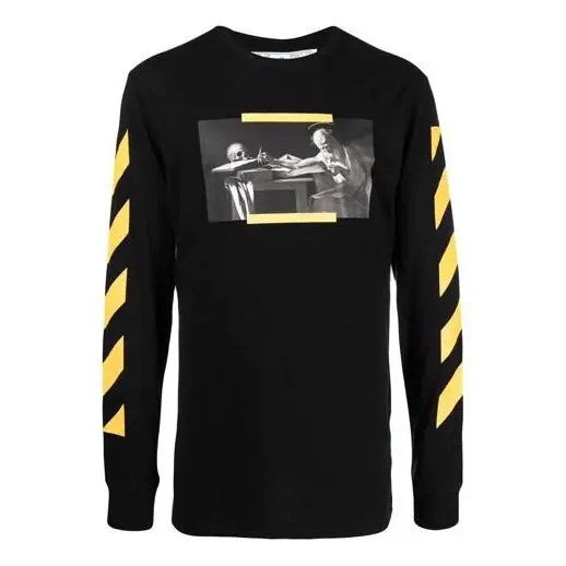 Off-White Fw21 Caravaggio Painting Long Sleeves T-shirt - Black