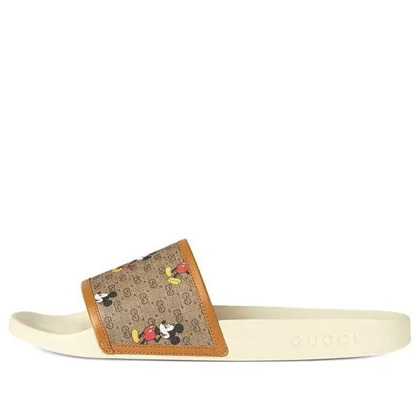 Gucci Disney X Mickey Mouse Gg Slides - Brown