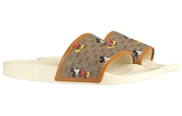 Gucci Disney X Mickey Mouse Gg Slides - Brown