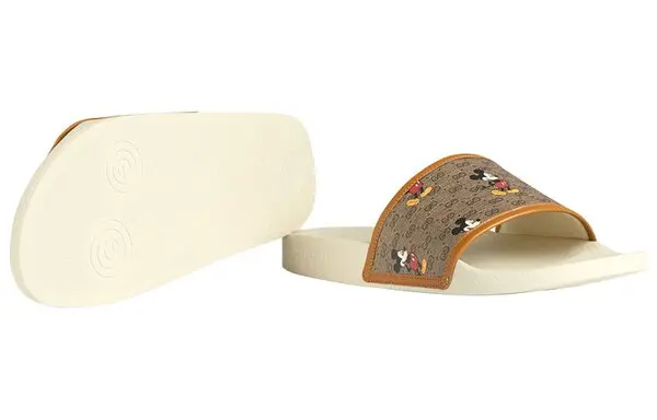 Gucci Disney X Mickey Mouse Gg Slides - Brown