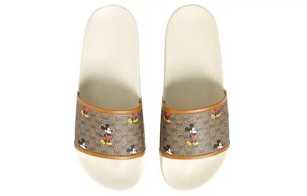 Gucci Disney X Mickey Mouse Gg Slides - Brown