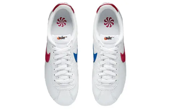 Nike Classic Cortez Leather Qs "nai-ke" Sneakers - White/red/blue