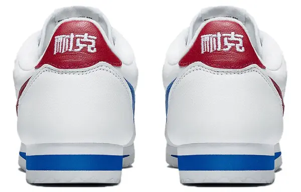 Nike Classic Cortez Leather Qs "nai-ke" Sneakers - White/red/blue