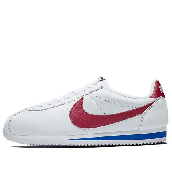 Nike Classic Cortez Leather Qs "nai-ke" Sneakers - White/red/blue