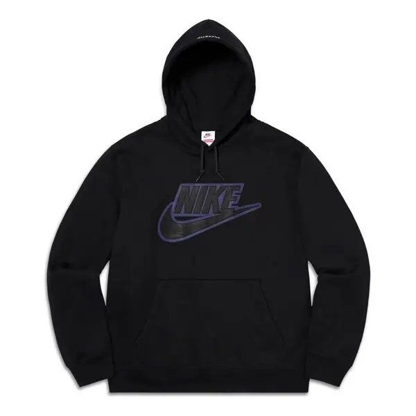 Nike X Supreme Leather Appliqu Hoodie - Black