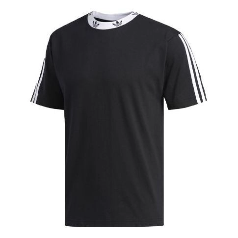 Adidas Trefoil Ribbed Tee White - Black