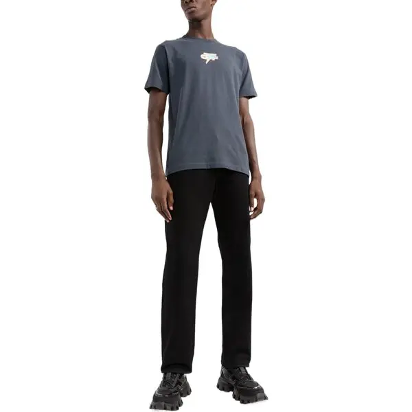 Off-White Ss22 Gradient Logo Printing Round Neck Short Sleeve Ordinary Version Gray T-shirt