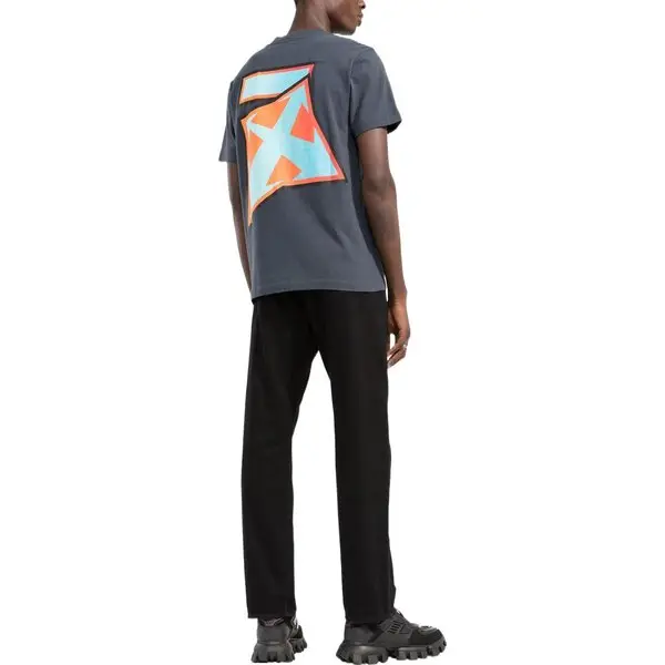 Off-White Ss22 Gradient Logo Printing Round Neck Short Sleeve Ordinary Version Gray T-shirt