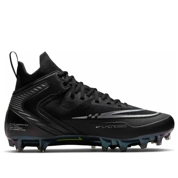 Nike Alpha Huarache 8 Elite Mid-top Cleats - Black