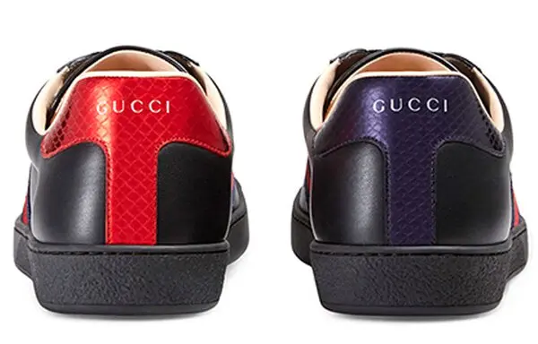 Gucci Ace Embroidered Bee Leather Sneakers - Black
