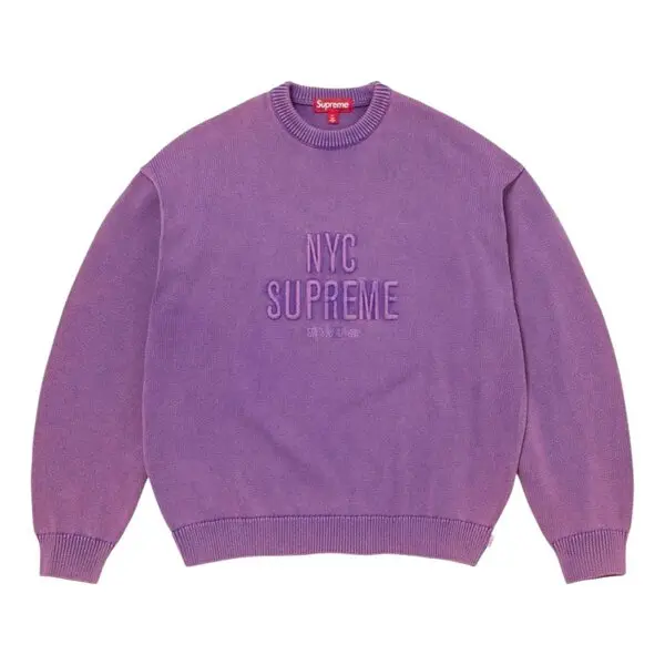 Supreme Ss26 Overdyed Raised Sweater - Purple