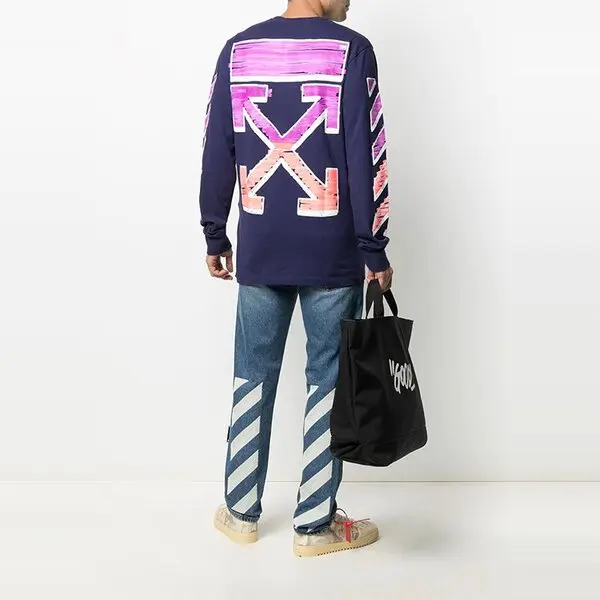 Off-White Long Sleeve Arrow Logo Printed Tee