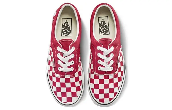 VANS Era Red Checkerboard Sneakers - Red/white