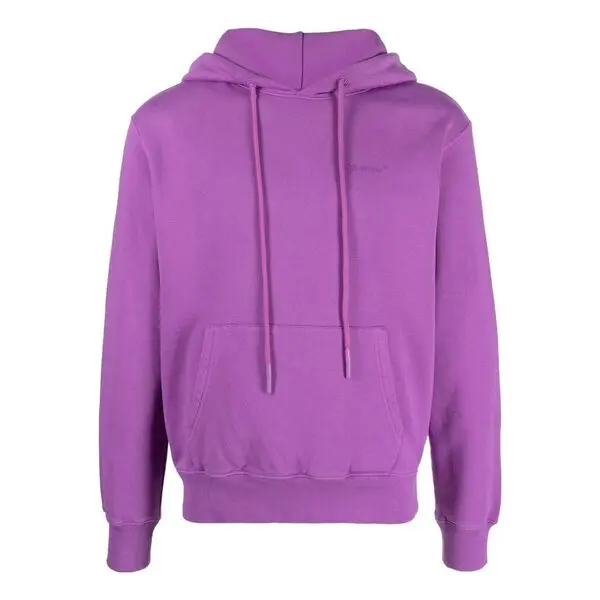 Off-White Logo-print Cotton Hoodie - Orchid