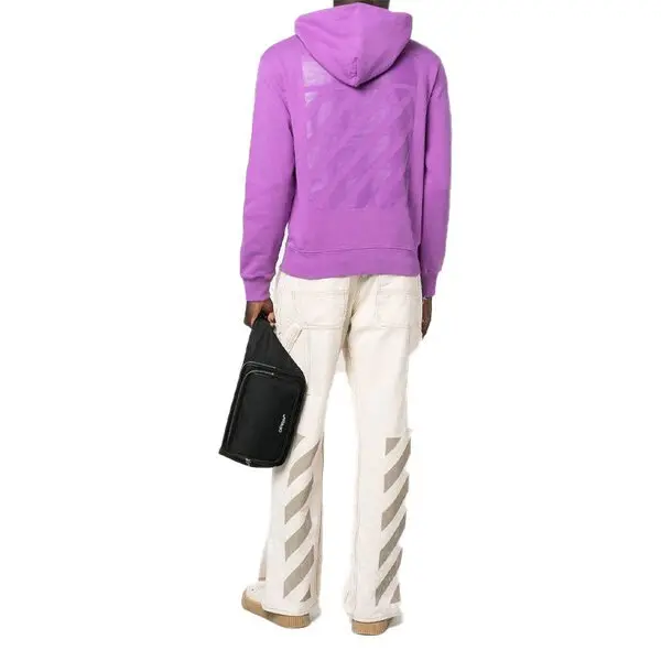 Off-White Logo-print Cotton Hoodie - Orchid