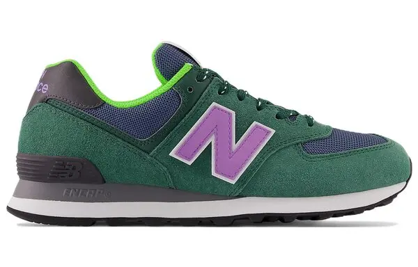NEW BALANCE 574 Athletic Sneakers - Green/purple