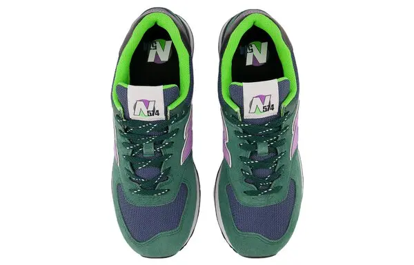NEW BALANCE 574 Athletic Sneakers - Green/purple