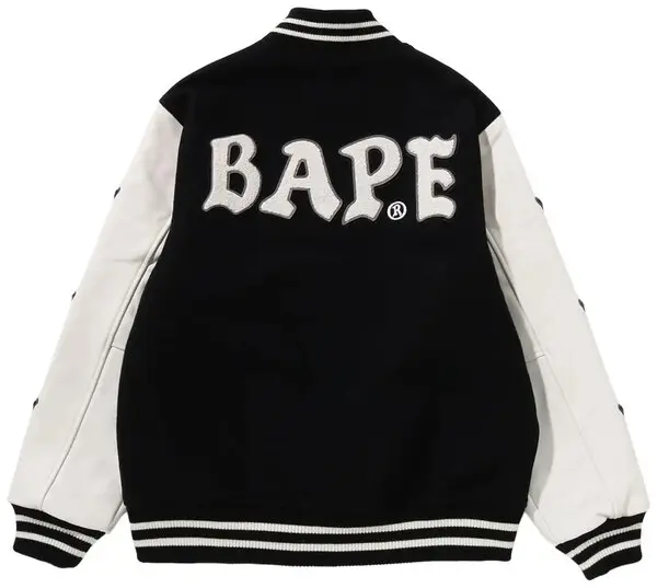 A BATHING APE Relaxed Fit Varsity Jacket - Black