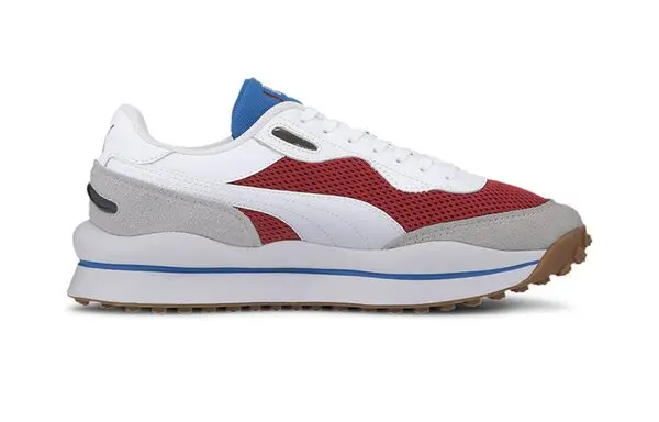 PUMA Style Rider Warm Texture Sneakers - White/gray/red
