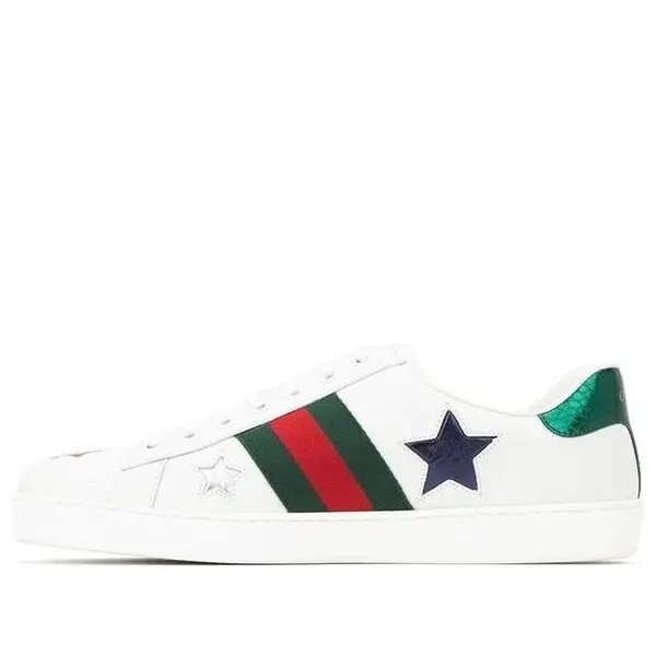 Gucci Ace Metallic Star Sneakers - White/green/red