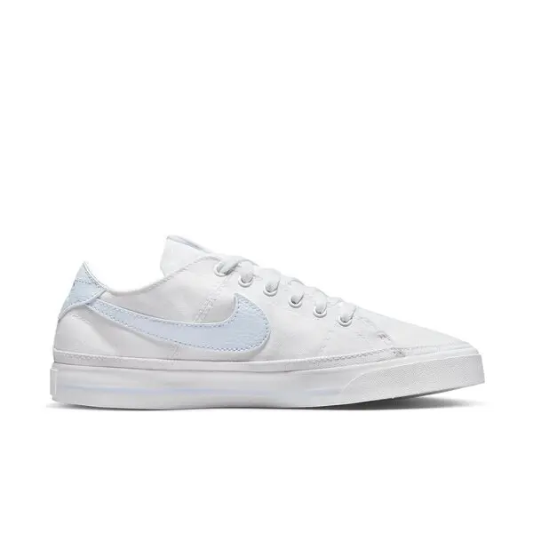 Nike Court Legacy Canvas Low Top Sneakers - White/blue