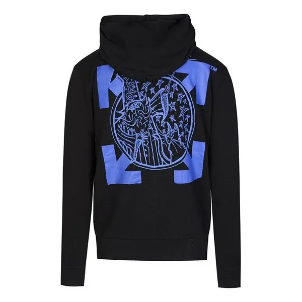 Off-White Printed Hooded Jacket - Black