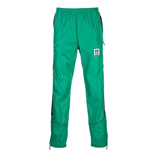 Off-White Ss21 Side Stripe Athleisure Casual Sports Pants Slim Fit Green - Mint