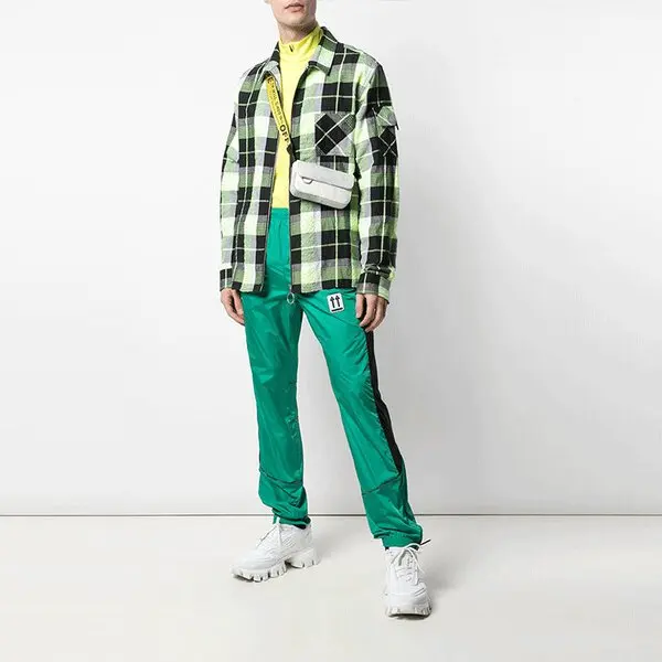 Off-White Ss21 Side Stripe Athleisure Casual Sports Pants Slim Fit Green - Mint
