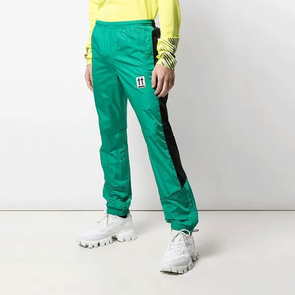 Off-White Ss21 Side Stripe Athleisure Casual Sports Pants Slim Fit Green - Mint