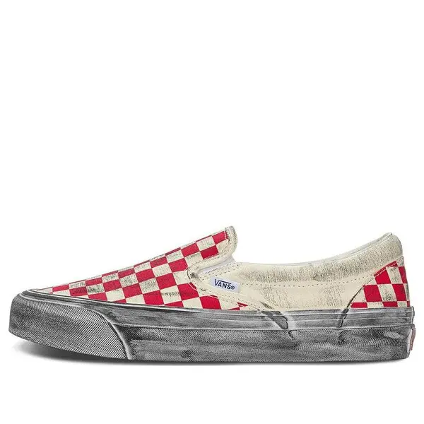 VANS Vault Og Classic Slip-on Lx "stressed Red Checkerboard - Red/checkerboard