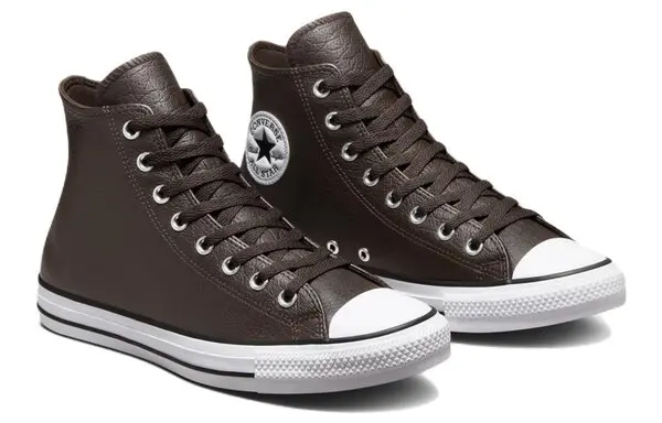CONVERSE Chuck Taylor All Star Tumbled Leather High Top Sneakers - Brown