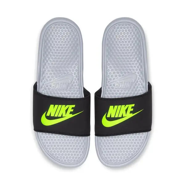 Nike Benassi Jdi Slide Wolf Grey Volt - Black/yellow