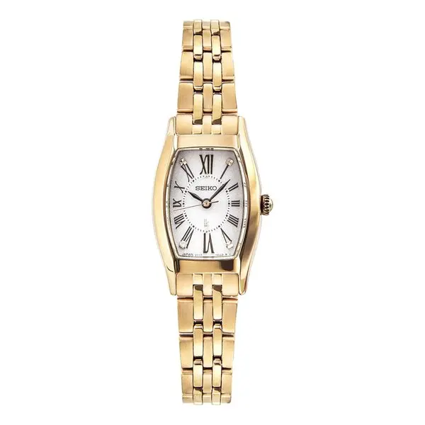 SEIKO Lukia Solar Energy Quartz Watch With Blue Lens - Gold