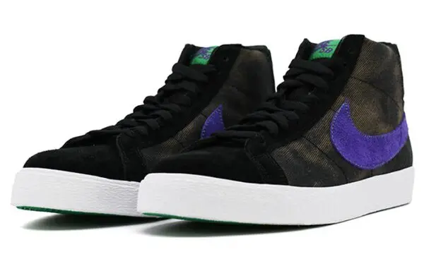 Nike Blazer Mid Top Lace-up Sneakers - Black/purple