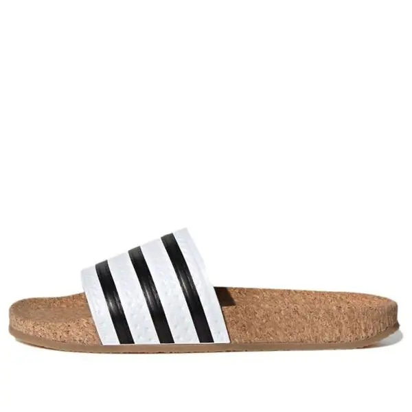 Adidas Adilette Cork Slides - White/black