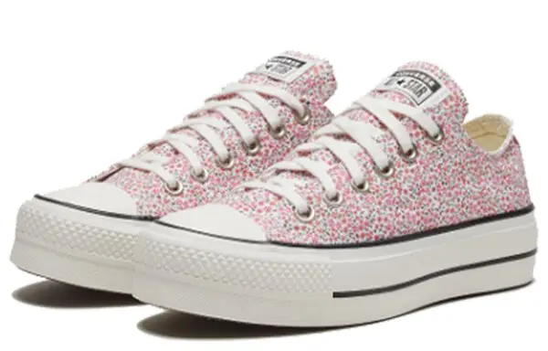 CONVERSE Chuck Taylor All Star Platform Low Top Sneakers With Floral Print - Pink