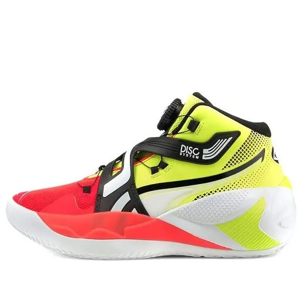 PUMA Disc Rebirth Mid Top Basketball Shoes - Yellow
