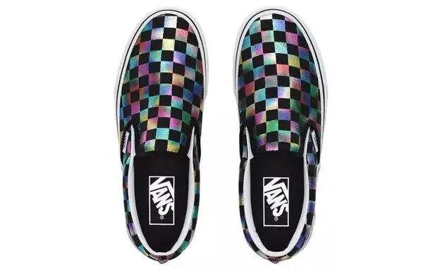 VANS Iridescent Checkerboard Slip-on Sneakers - Black