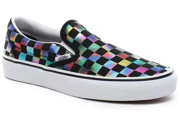 VANS Iridescent Checkerboard Slip-on Sneakers - Black