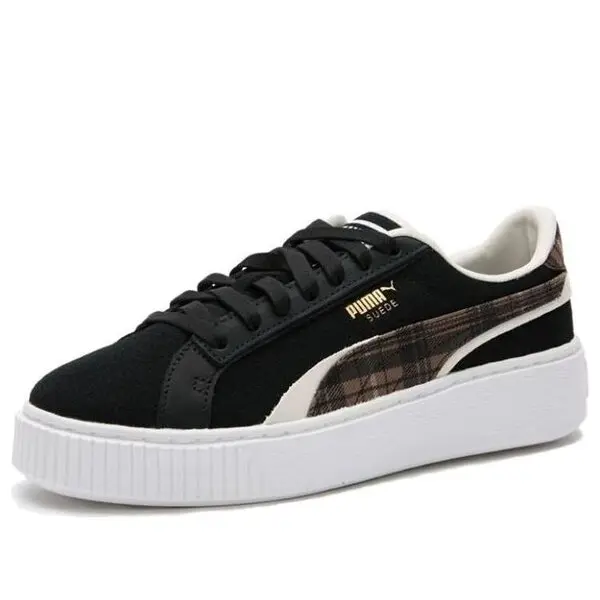 PUMA Suede Platform Plaid Sneakers - Black